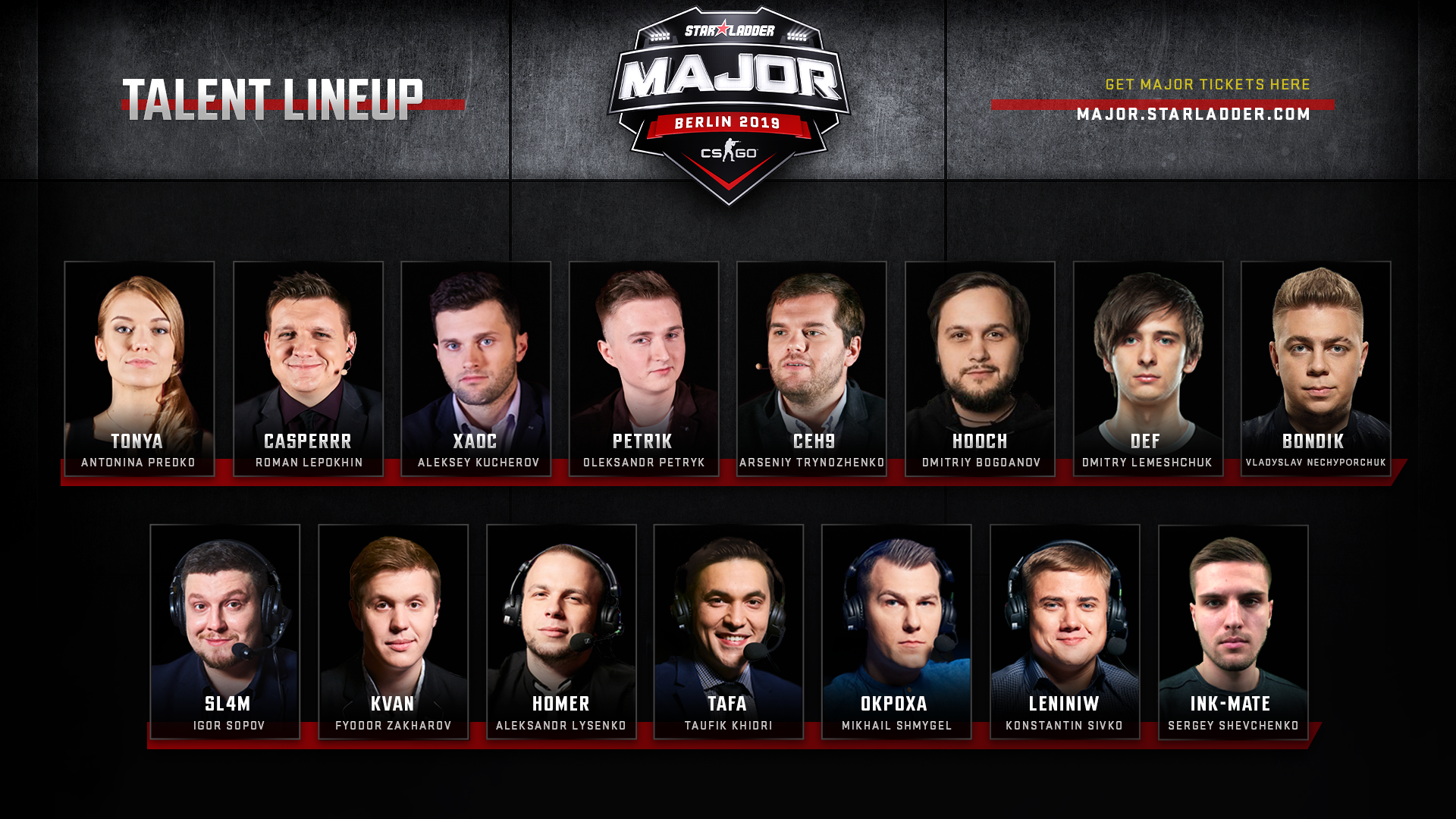 Welcome the talent lineup for StarLadder Major Berlin 2019! - Starladder